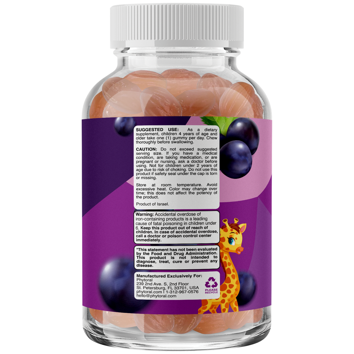 Kids Iron Gummies - 120 Gummies – Phytoral Vitamin Gummies