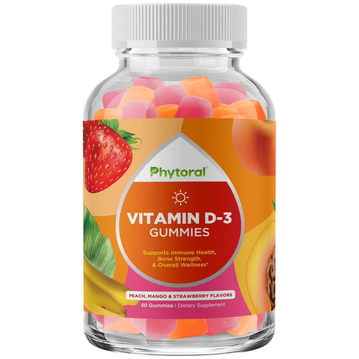 Vitamin D-3 Gummies 2000IU per serving - 60 Gummies – Phytoral Vitamin ...